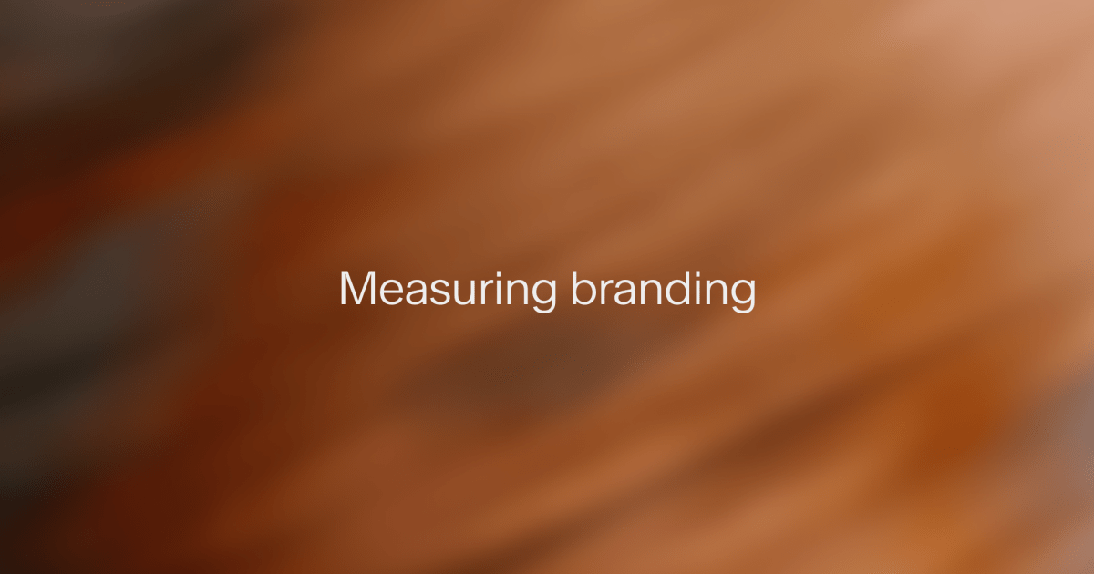 Measuring branding - Soluble